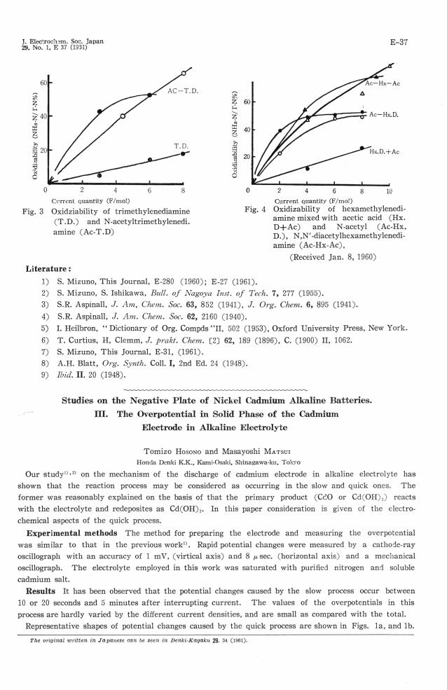 Studies on the Negative Plate of Nickel Cadmium Alkaline Batteries. III ...